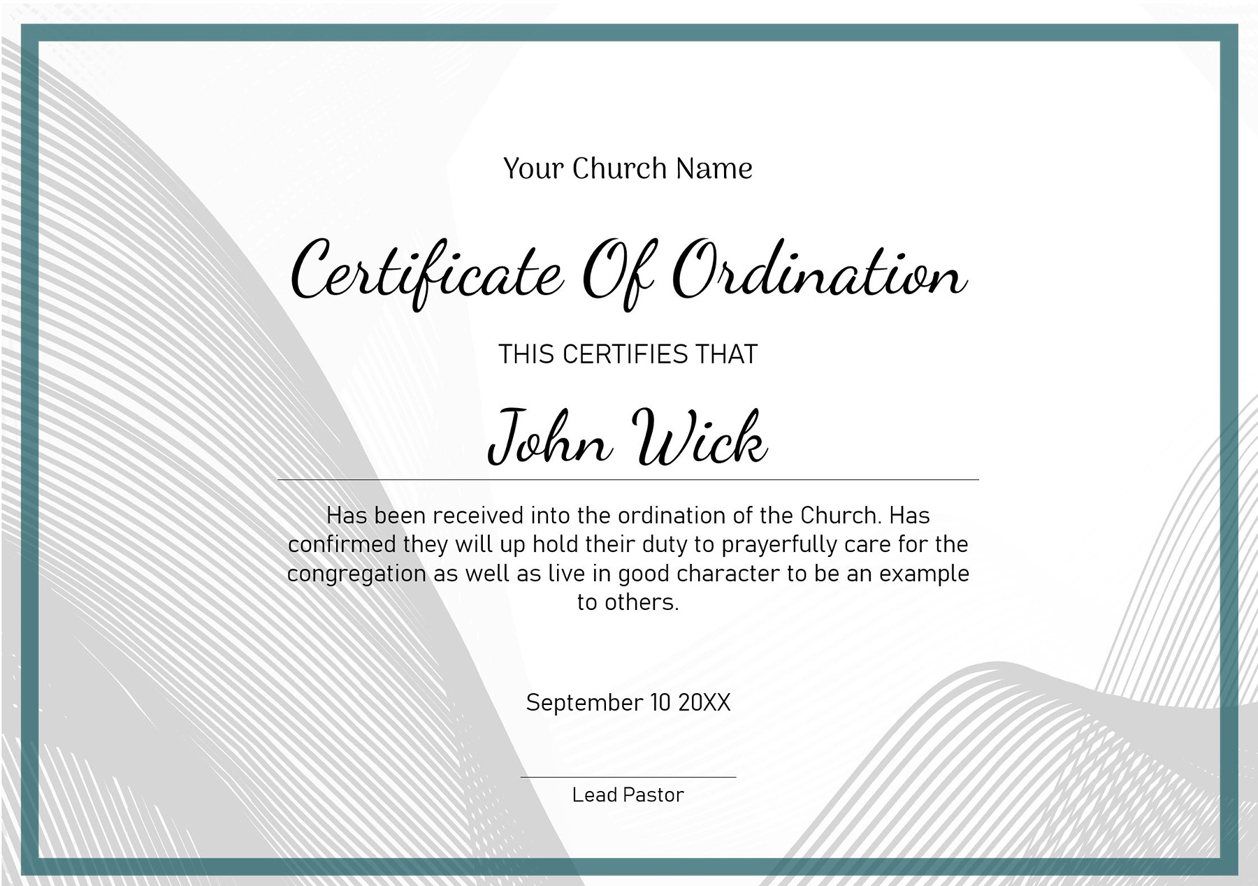 Free Printable Ordination Certificate Templates