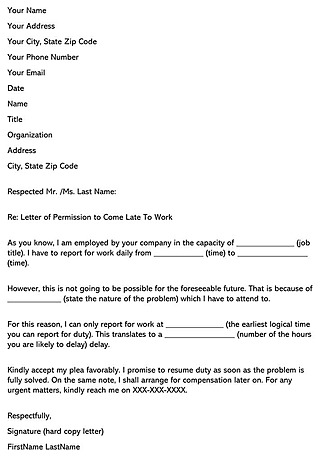 Permission Letter Asking for Leave from Work (Samples)