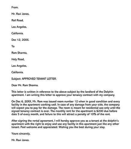 Sample Rent Balance (Demand for Rent) Letter