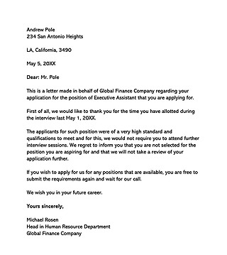 25 Interview Rejection Letters (Before & After Interview)