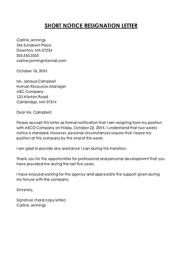 How to Write a Two Weeks Notice (Sample Letters)