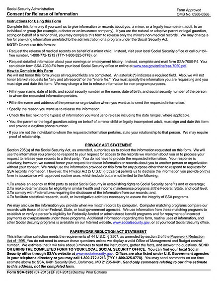 Form SSA-3288 [Social Security Administration] - How to Fill Guide
