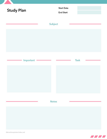Free Study Plan Templates (Edit & Printable)