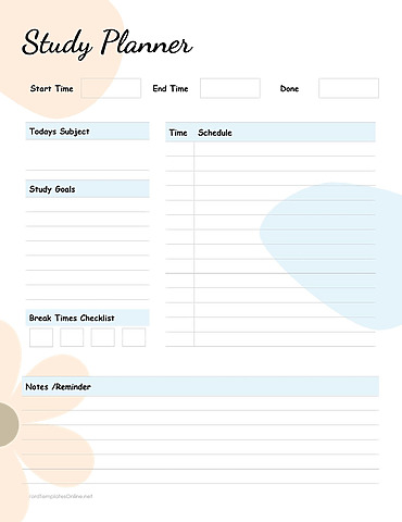 Free Study Plan Templates (Edit & Printable)