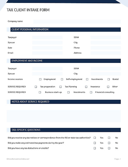 14 Free Client Intake Forms and Templates