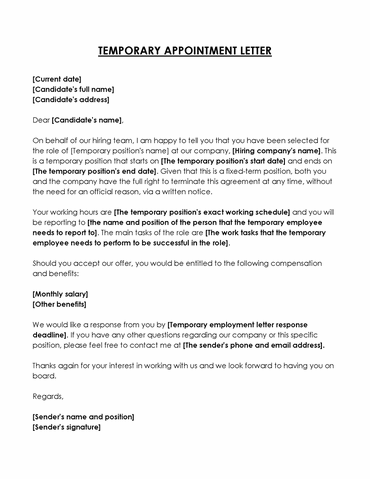 Appointment Letters - Format, Samples, and Examples