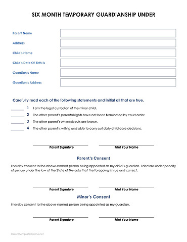 6 Free Temporary Guardianship Forms (Word, Google Docs)