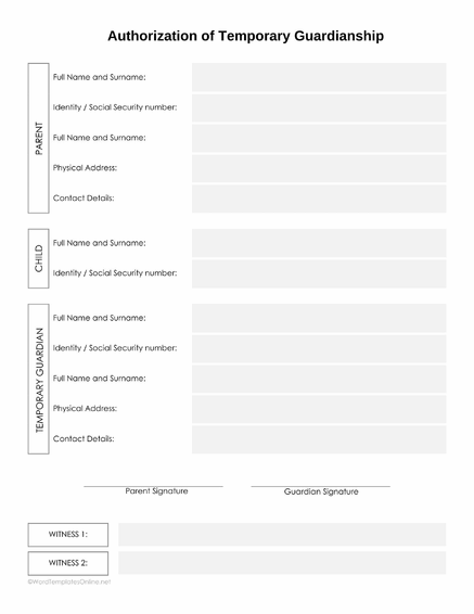 6 Free Temporary Guardianship Forms (Word, Google Docs)