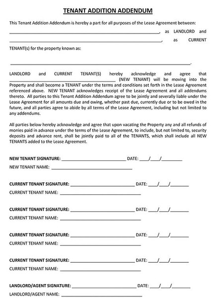 Free Residential Lease Addendum Forms (Word | PDF)