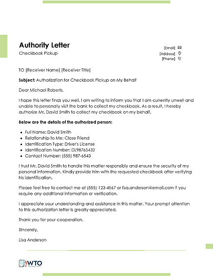 Sample Authorization Letter for Claiming Birth Certificate