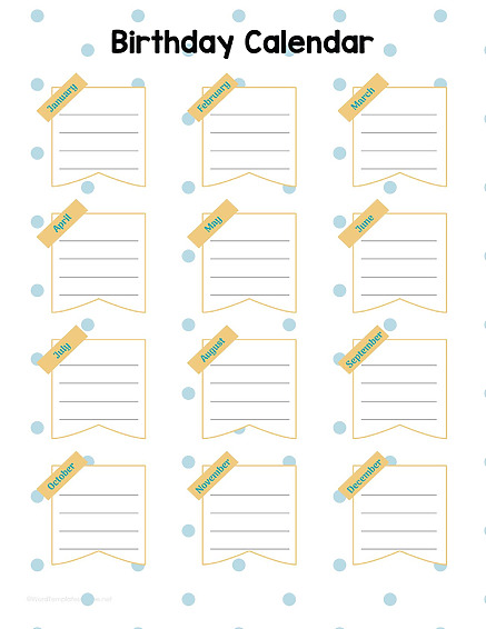 20 Free Birthday Calendar Templates (100% Editable)