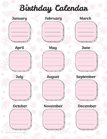 20 Free Birthday Calendar Templates (100% Editable)