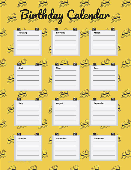 20 Free Birthday Calendar Templates (100% Editable)