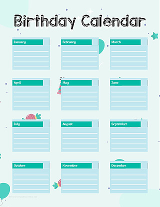 20 Free Birthday Calendar Templates (100% Editable)