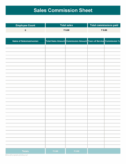 Free Sales Commission Sheet Templates (Word, Excel)