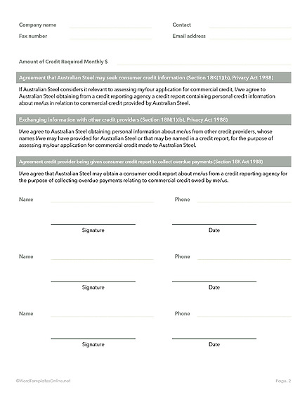 Free Credit Application Form Templates to Edit