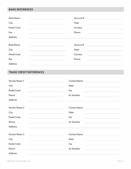 Free Credit Application Form Templates to Edit