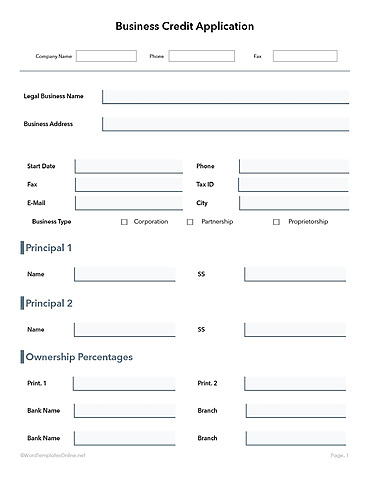 Free Credit Application Form Templates to Edit
