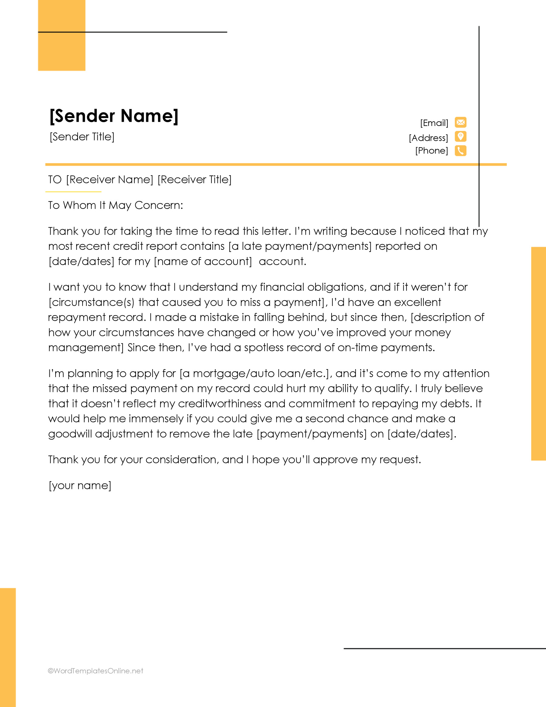 Goodwill Letter Examples to Remove Negative Credit Marks