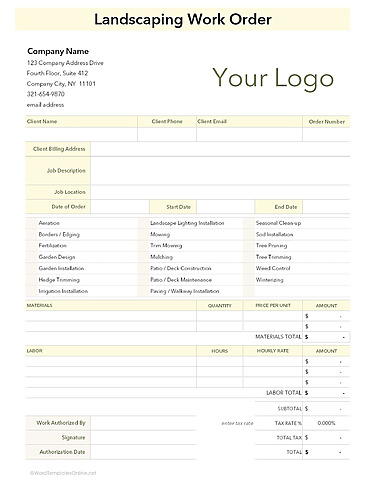 Free Work Order Forms & Templates (Excel, Word)