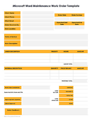 Free Work Order Forms & Templates (Excel, Word)
