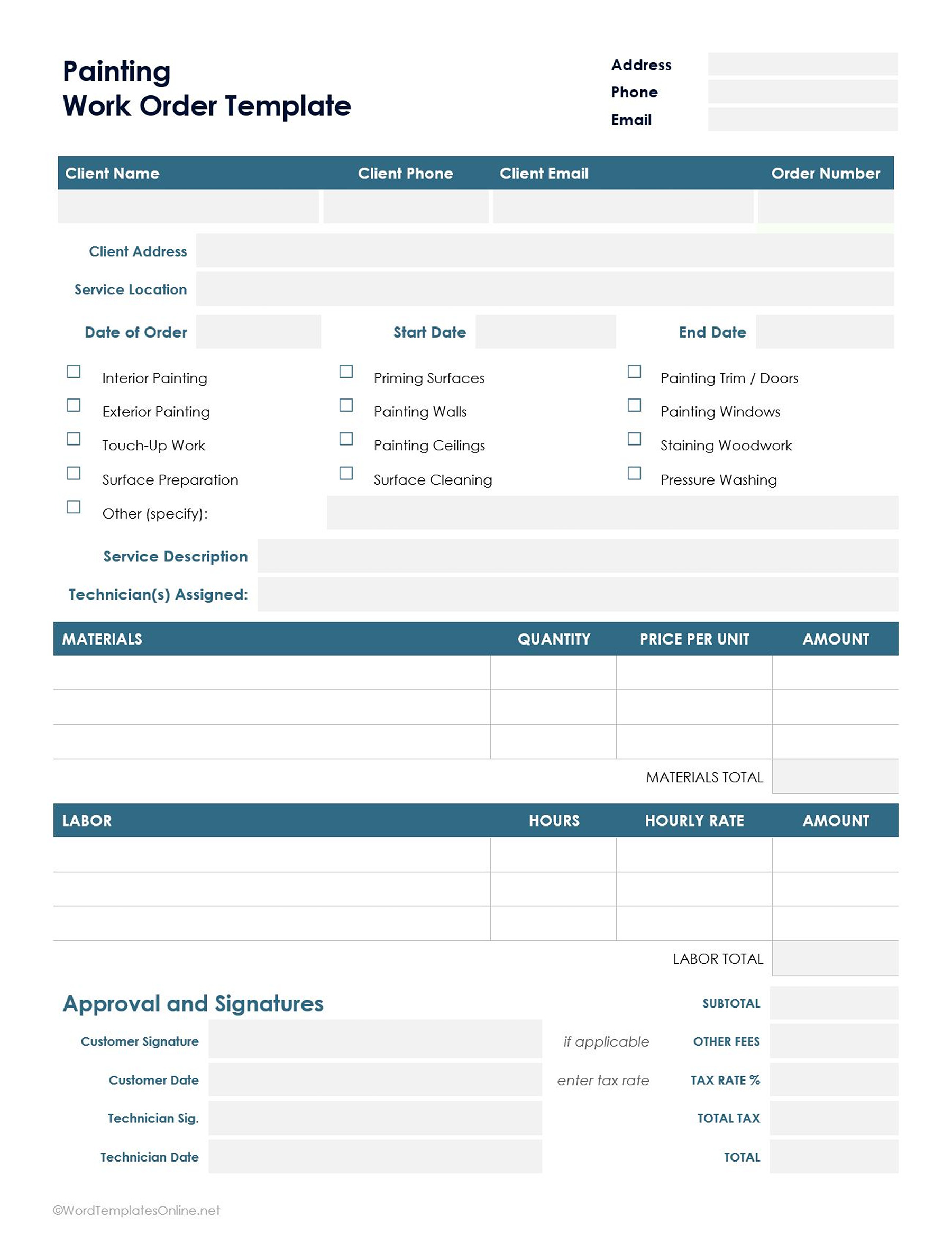 Free Work Order Forms & Templates (Excel, Word)