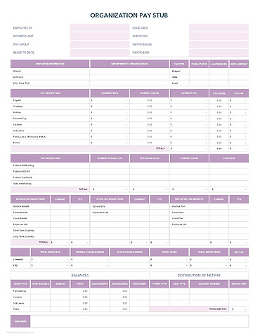 18 Free Pay Stub (Paycheck Stub) Templates - Overview, Types