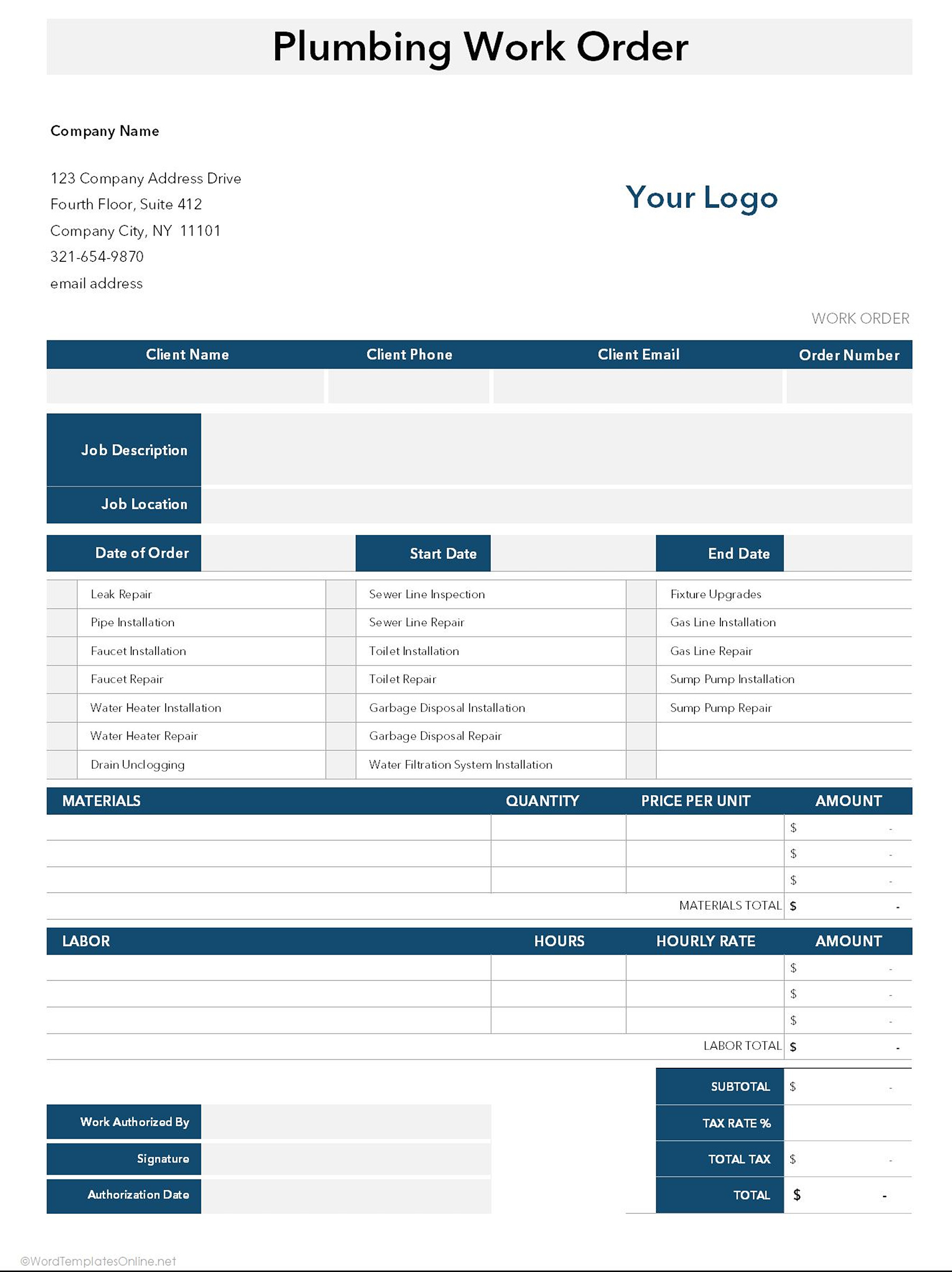 Free Work Order Forms & Templates (Excel, Word)