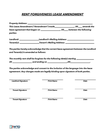 Free Lease Amendment Forms (PDF, Word)