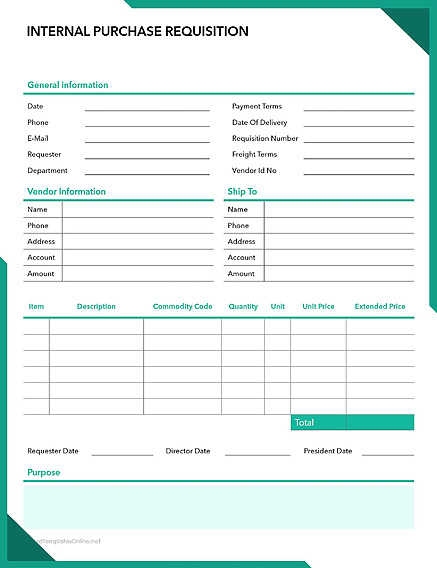 Free Purchase Requisition Form Templates