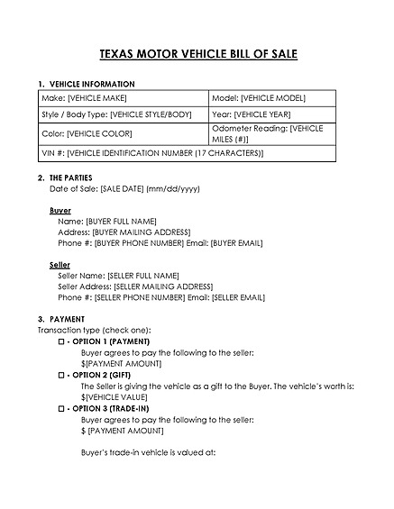Free Vermont Vehicle Bill of Sale | Form VT-005