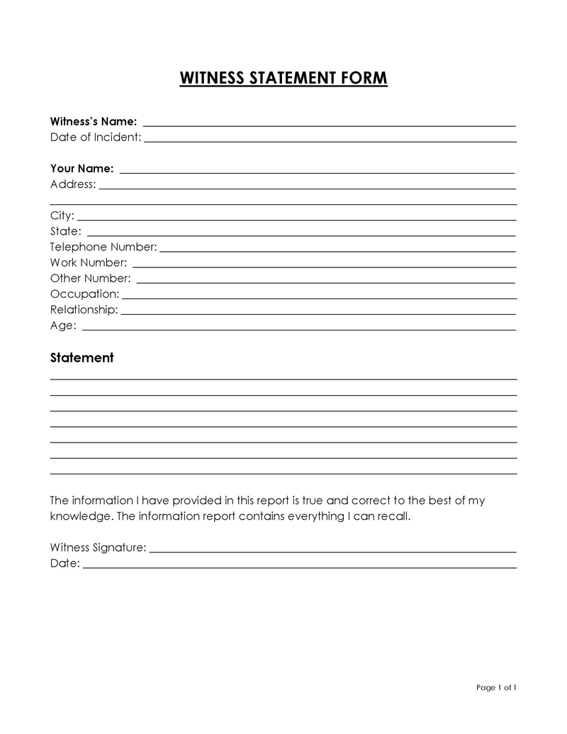 How to Prepare Witness Statement (Free Forms)