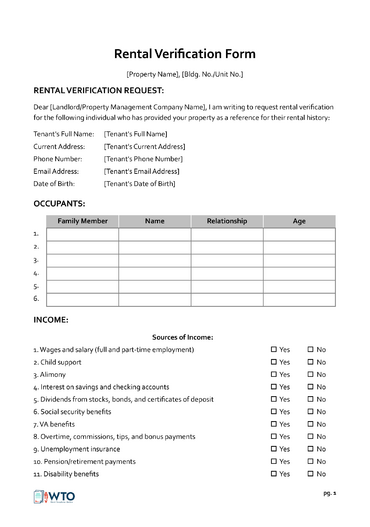 10 Free Rent Verification Forms (Word, PDF)