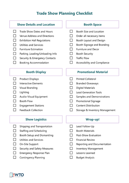 10 Free Trade Show Planning Templates - Checklists