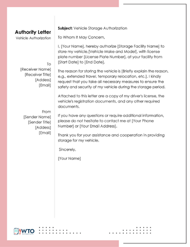 12 Free Vehicle Authorization Letter Templates