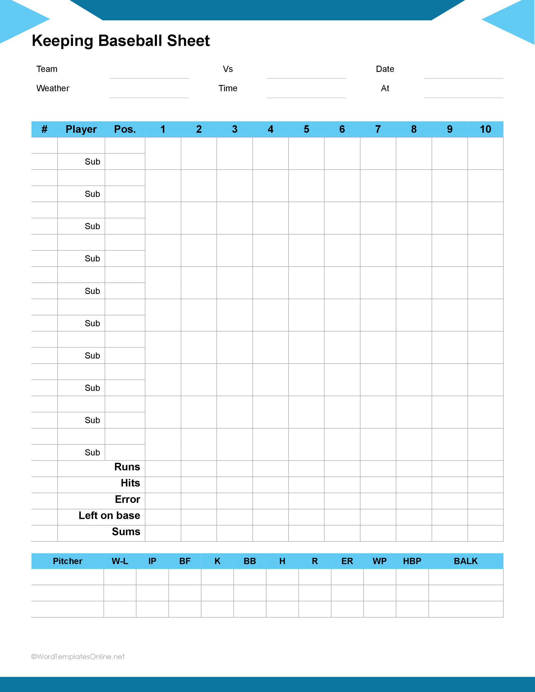 6 Free Baseball Scoresheets to Download