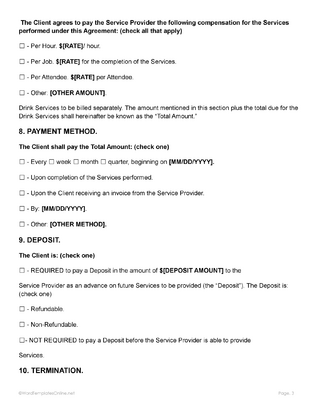 Free Catering Service Contract Templates (Editable)
