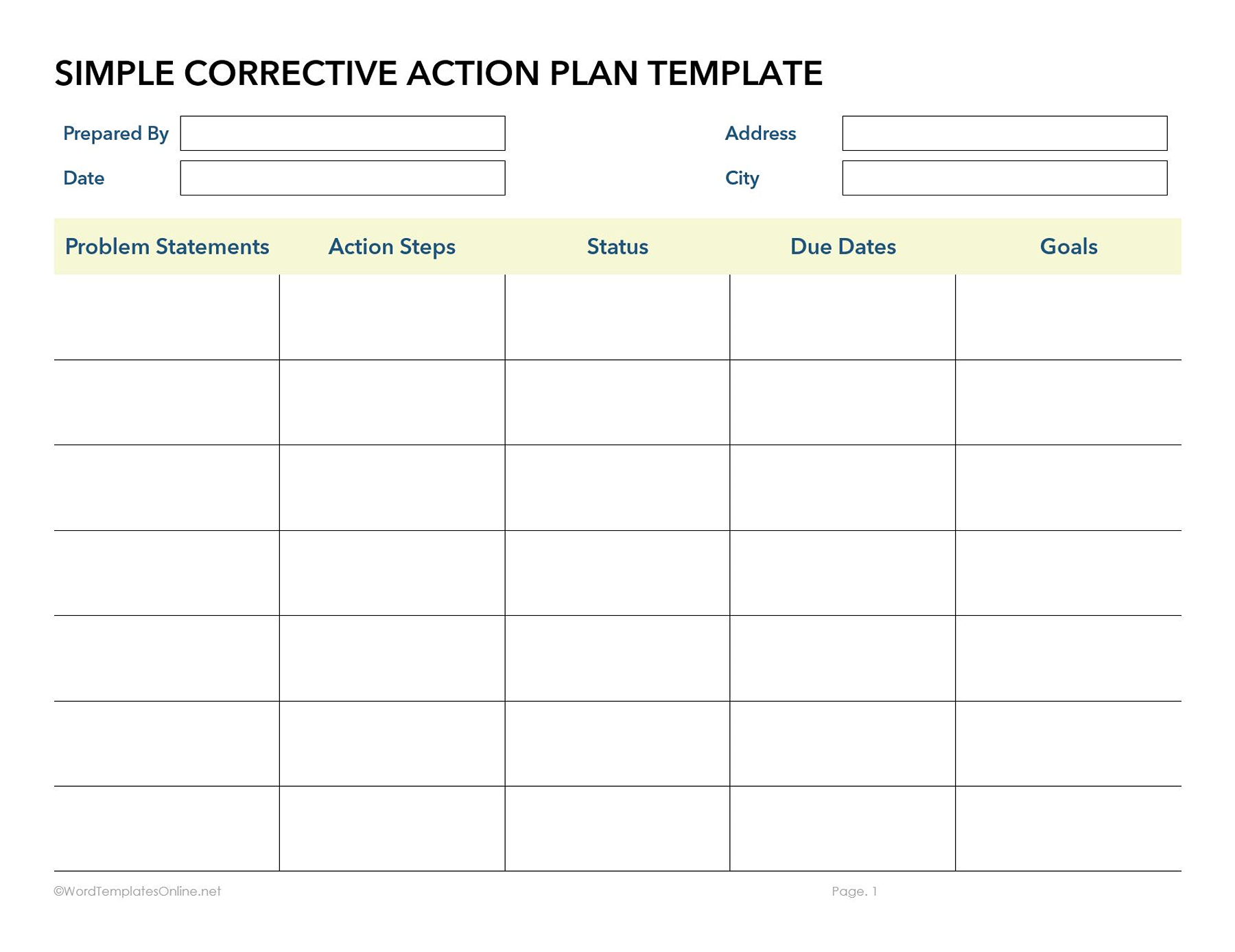 Free Corrective Action Plan Templates (Word, Google Docs)