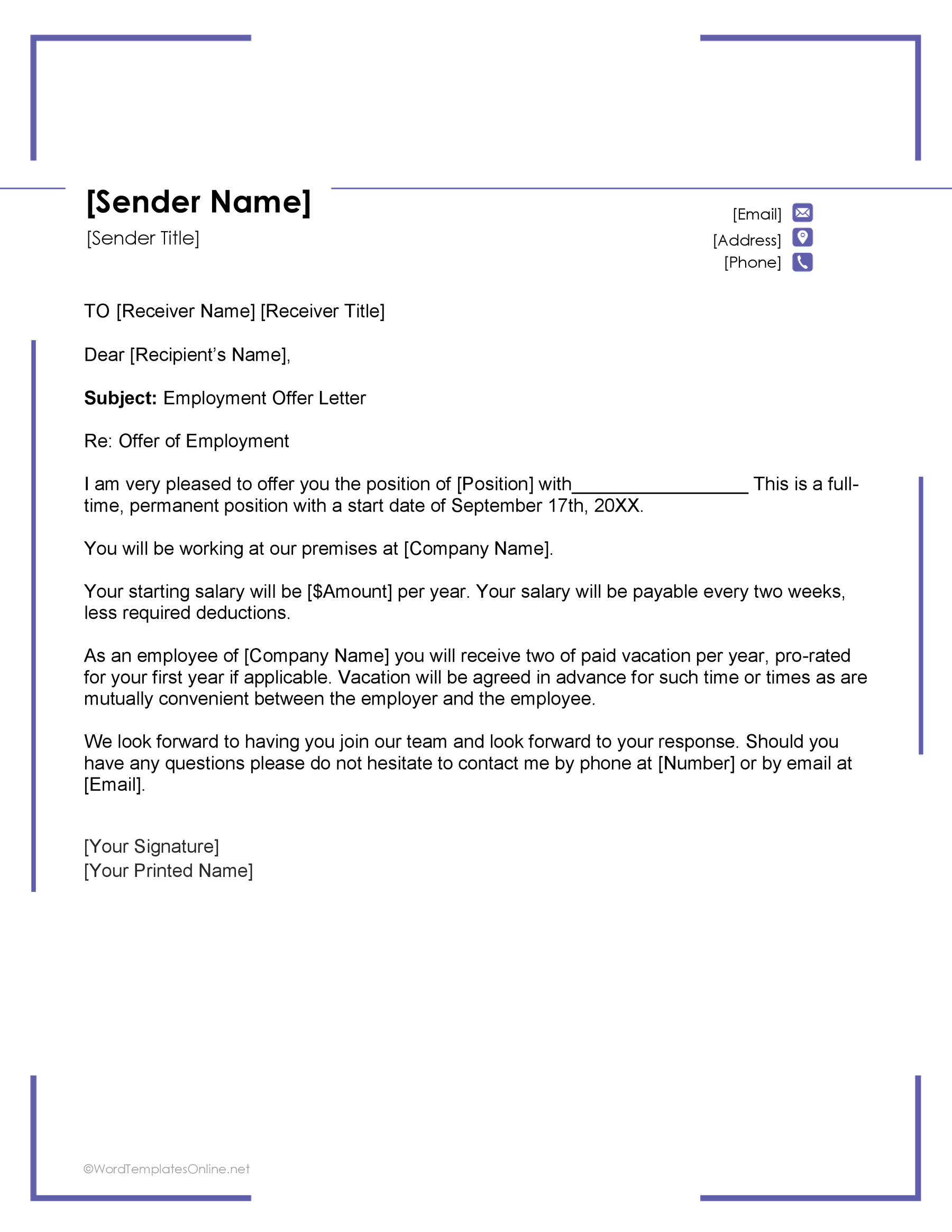 14 Employment Offer Letter Templates of Every Type