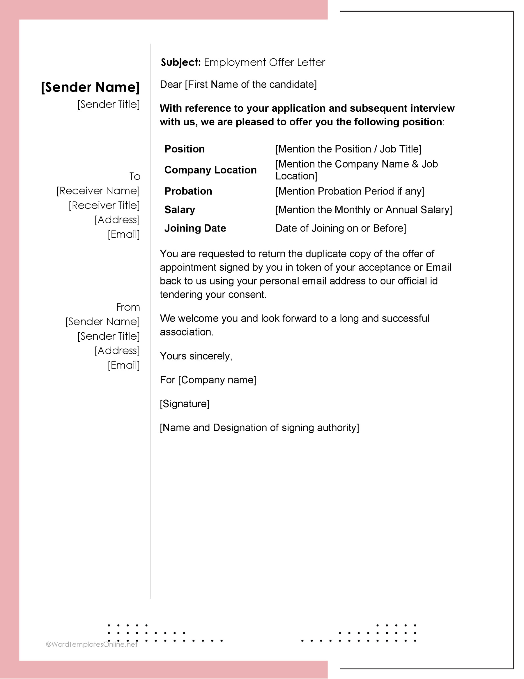 14 Employment Offer Letter Templates of Every Type