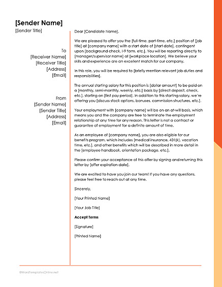 14 Employment Offer Letter Templates of Every Type