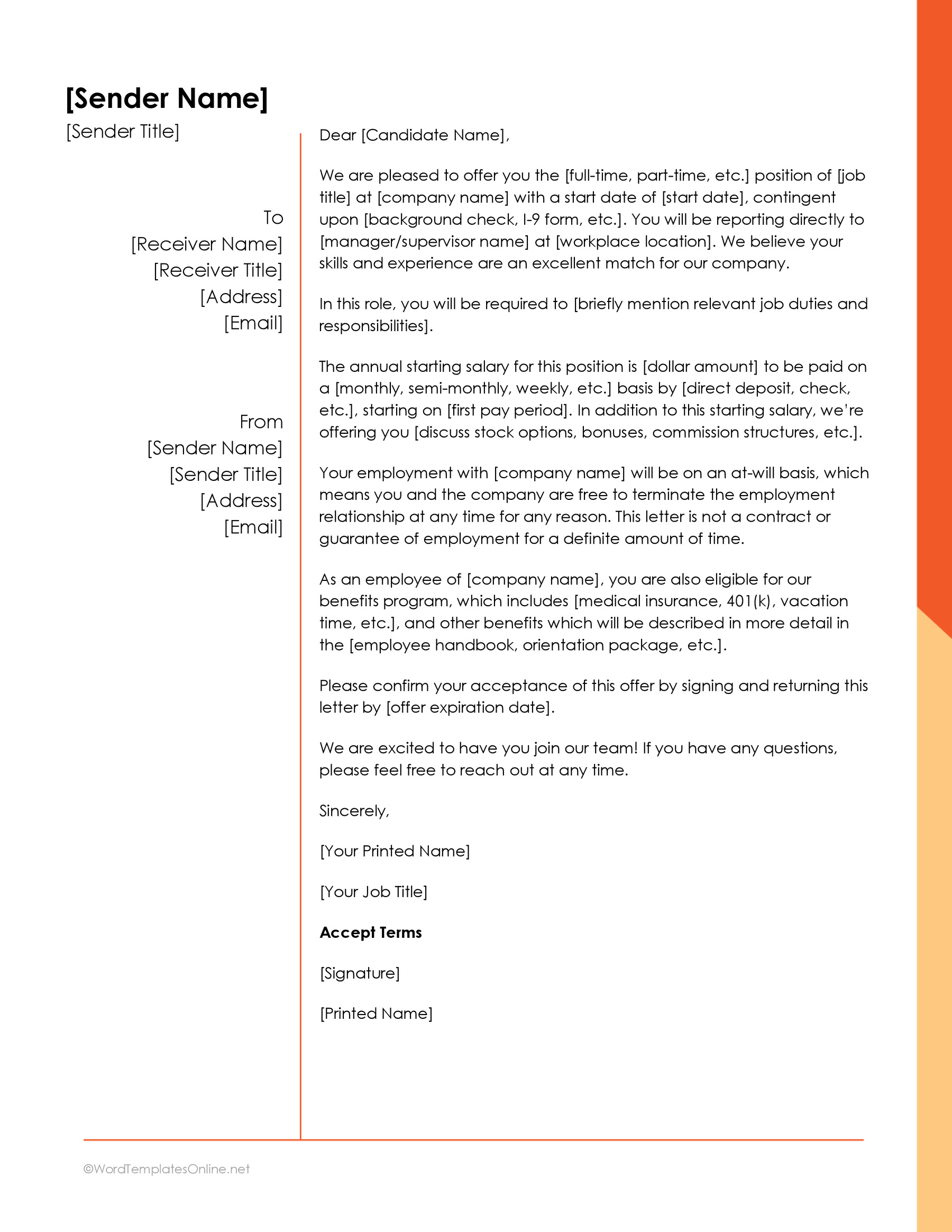 14 Employment Offer Letter Templates of Every Type
