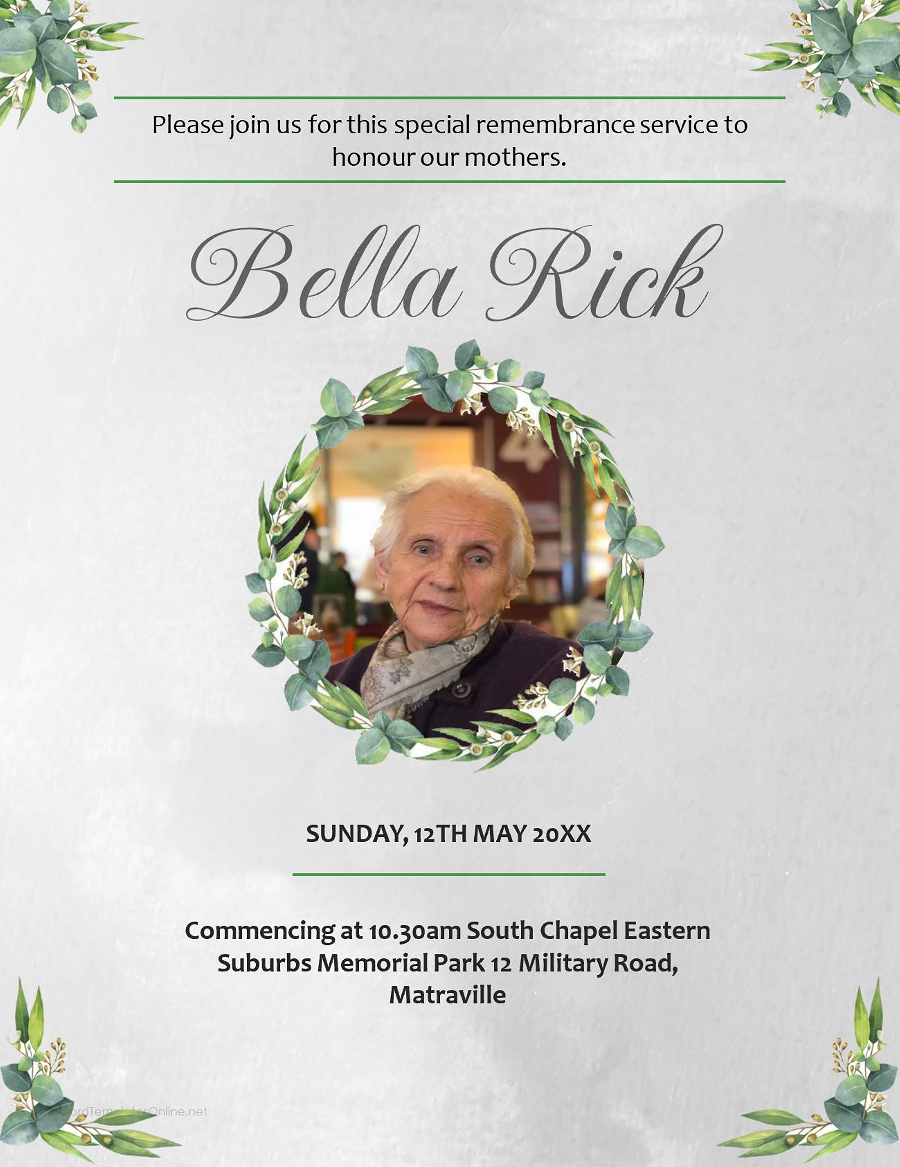 Free Funeral Invitation Templates (Word, Google Docs)