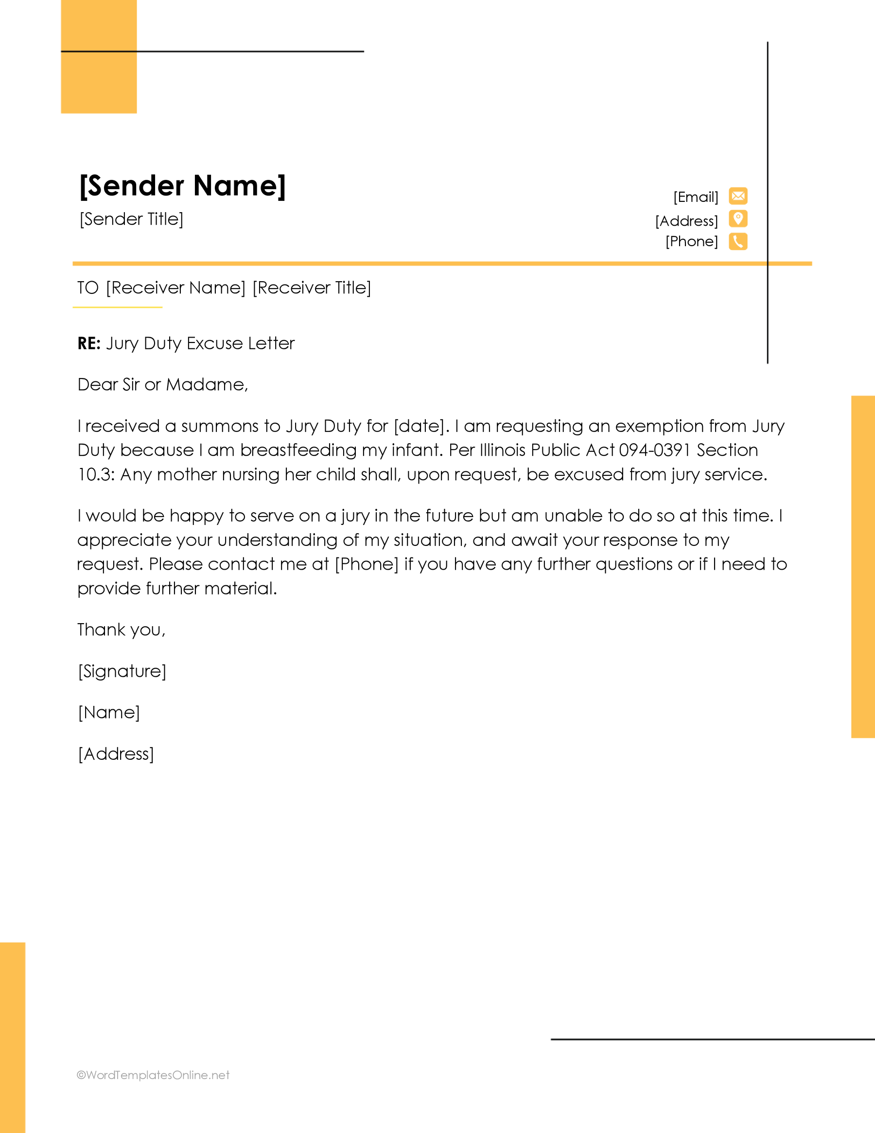10 Best Jury Duty Excuse Letter Templates - Word Templates Online