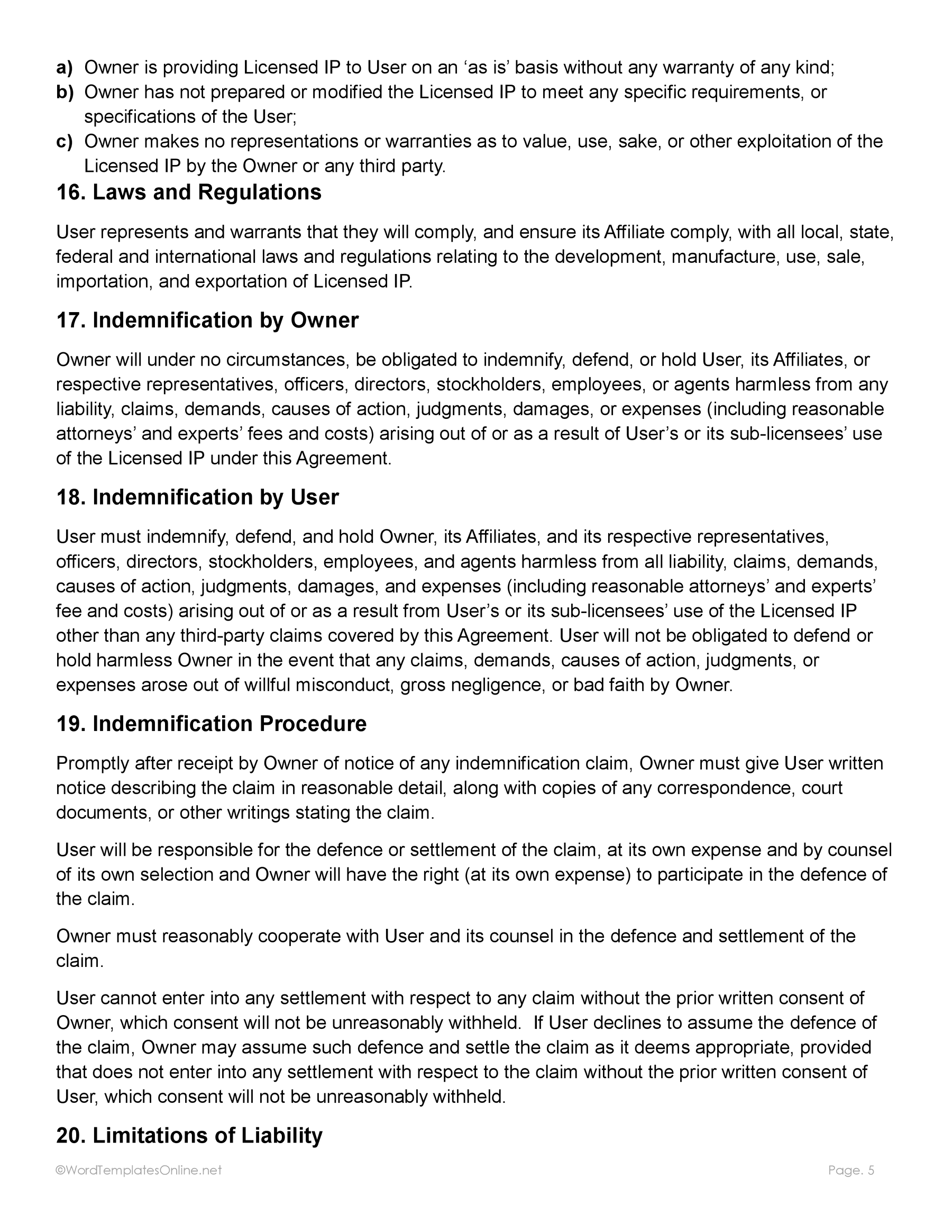 Free Licensing Agreement Template - Editable - Word - GDocs