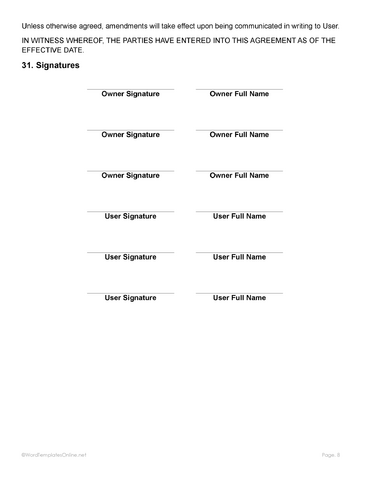 Free Licensing Agreement Template - Editable - Word - GDocs