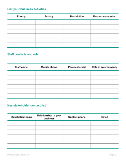 6 Business Continuity Plan Templates to Edit & Print