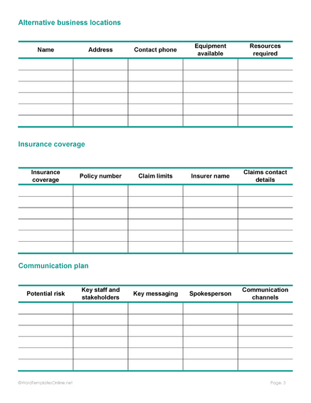 6 Business Continuity Plan Templates to Edit & Print