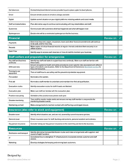 6 Business Continuity Plan Templates to Edit & Print