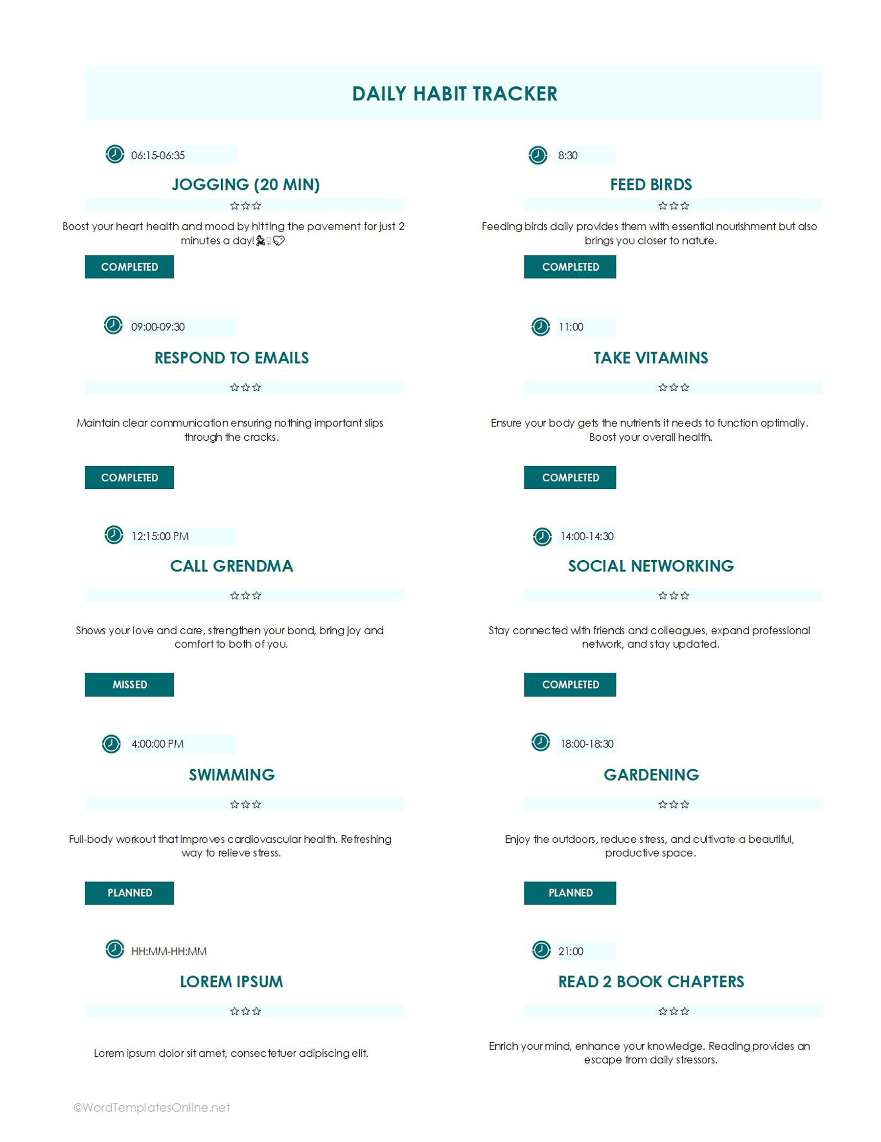 8 Free Habit Tracker Templates for Excel & Google Sheets